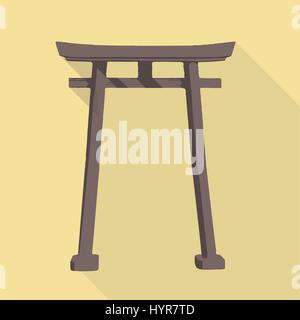 Torri gate symbol Shinto Japanese Arch Asian Toria travel concept set ...