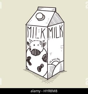 vector hand drawing sketch milk bottle illustration Stock Vector Image ...
