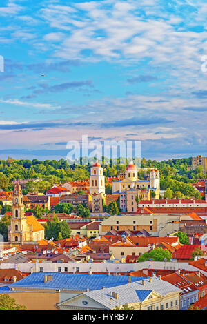 A top view of the churches in Vilnius Stock Photo - Alamy