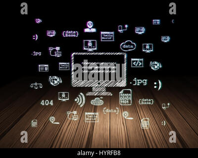 Software concept: Monitor in grunge dark room Stock Photo - Alamy
