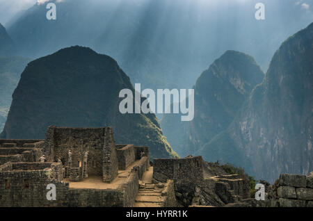 Peru, Machu Picchu. Historic Preservation. Workers Reconstructing Walls ...