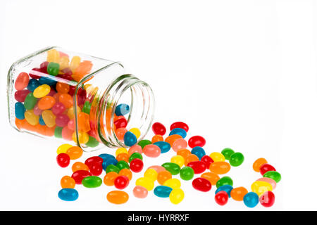 Red Jelly Beans Spilled from Blue Plastic Eggs Stock Photo - Alamy