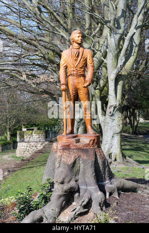 Wooden sculpture of W L Wharton by Tommy Craggs in Wharton Park, Durham ...