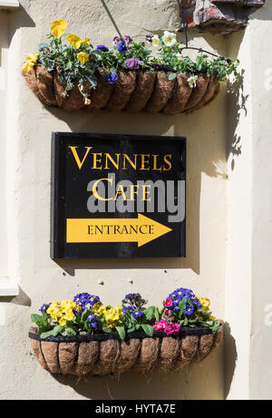 Vennels Cafe Sign, Durham, England, UK Stock Photo - Alamy