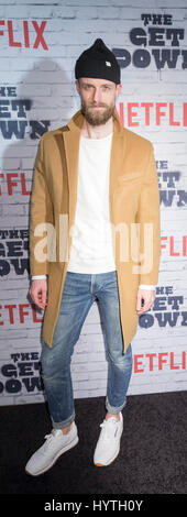 Actor Adam David Thompson attends the premiere of "Glass" at the SVA ...