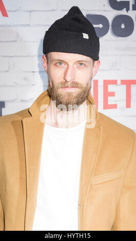 Actor Adam David Thompson attends the premiere of "Glass" at the SVA ...