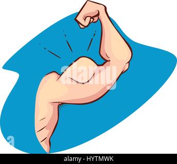 flexing bicep cartoon Stock Vector Art & Illustration, Vector Image ...
