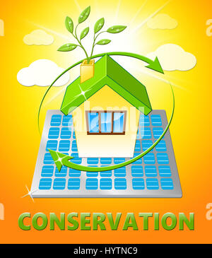 Conserve House Displays Natural Preservation 3d Illustration Stock ...