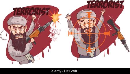 Terrorist Set with Mask Gun and Camouflage clothes, with terrorist in ...