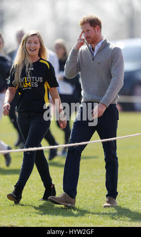 Prince Harry with Jayne Kavanagh, Invictus Games UK Team Chef de ...