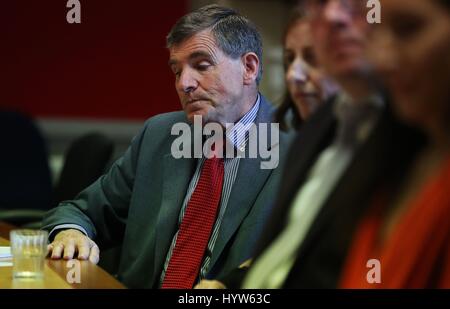 Michael Deely, father of Trevor Deely at a press conference where an ...