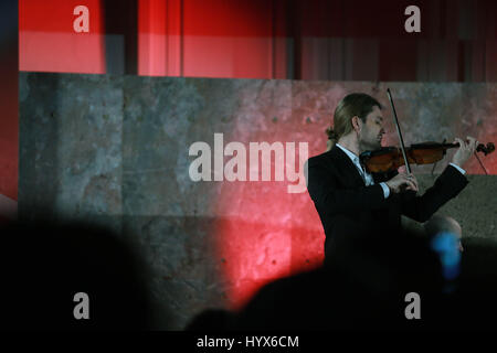Violinist David Garrett performs during the first concert of his ...