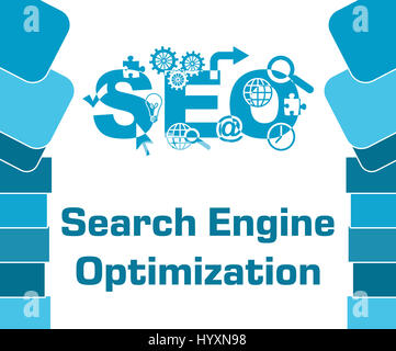 Search engine optimization symbol and seo technology background as text ...