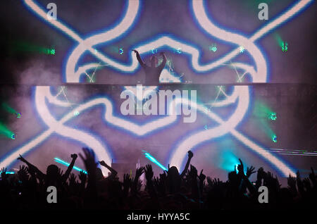 Scottish DJ Calvin Harris performs his headline set on the Main Stage ...