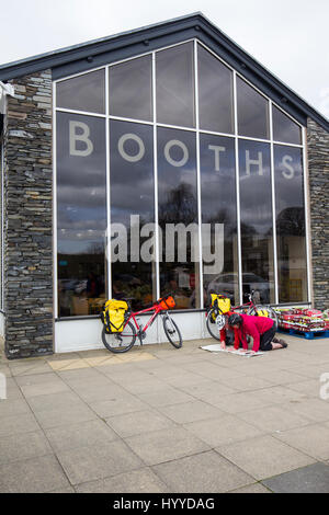 cyclists,map,Booths supermarket,studying map,planning route Stock Photo ...
