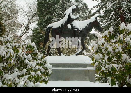 Circuit Rider statue, State Capitol State Park, Salem, Oregon Stock ...