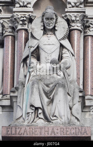 Queen Elizabeth I statue on Westminster School Memorial outside ...
