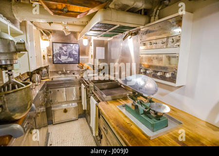 Submarine kitchen dining room Stock Photo - Alamy