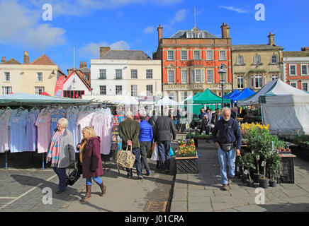 Market Square Devizes town centre shops Wiltshire England UK Stock ...