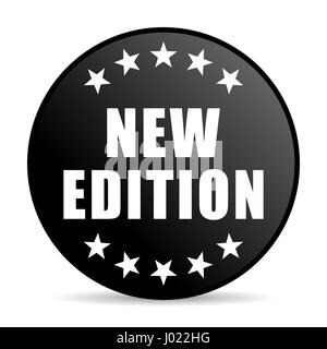New edition icon. Internet button on black background Stock Photo - Alamy