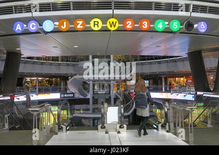 The Fulton Center Subway Station in Lower Manhattan, NYC, USA Stock ...