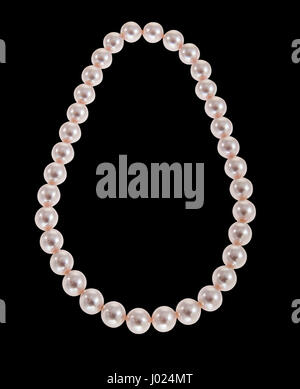 Pink pearl neck lace beads on display Stock Photo - Alamy