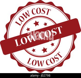 low cost sign. low cost round ribbon sticker. low cost tag Stock Vector ...