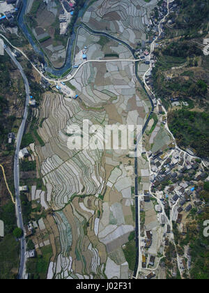 Guiyang. 8th Apr, 2017. Aerial photo taken on April 8, 2017 shows ...