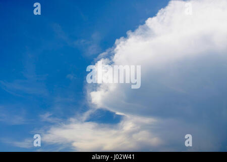 Overcast, Stormy sky by big cloud coming covered slowly under blue sky ...