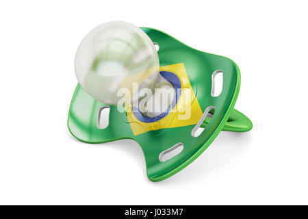 Birth rate and parenting in Brazil concept. Baby pacifier and baby ...