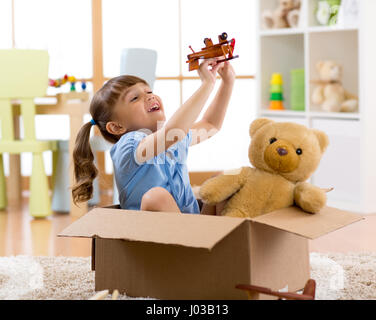 Childhood imagination, kid dream to adventure travel. Travel and ...