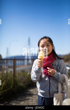 Soft cream and girl Stock Photo - Alamy