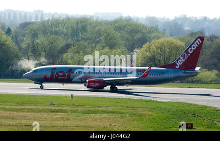 A Jet2 aeroplane ready to take off at Leeds Bradford Airport. Picture ...
