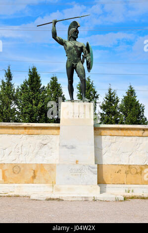 Statue of Leonidas, who fought to death with his famous 300 Spartans ...