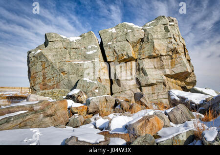 Big Rock, Okotoks Glacial Erratic, Okotoks, Alberta, Canada Stock Photo ...