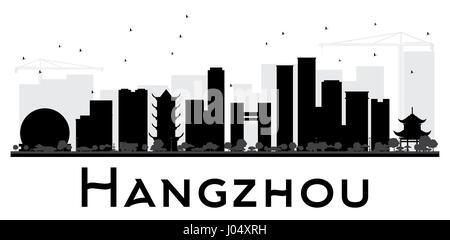 Hangzhou silhouette skyline. China - Hangzhou vector city, chinese ...