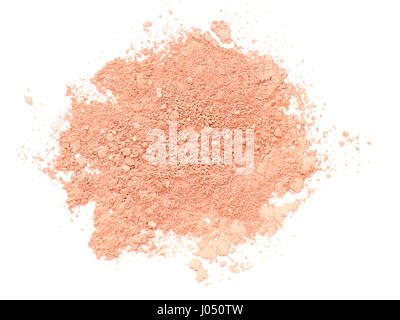 Crushed face powder close up. Isolated on white Stock Photo - Alamy