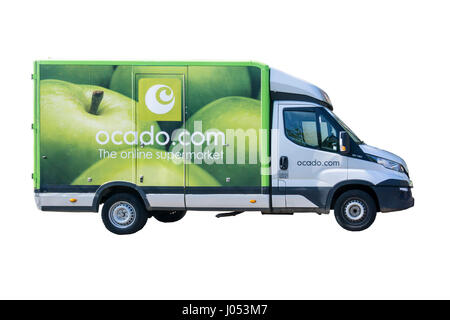 Ocado Ocado.com online supermarket shopping delivery van in Brighton ...