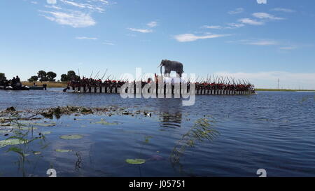 Barotseland, Zambia. 8th Apr, 2017. The boat "Nalikwanda" arrives in ...