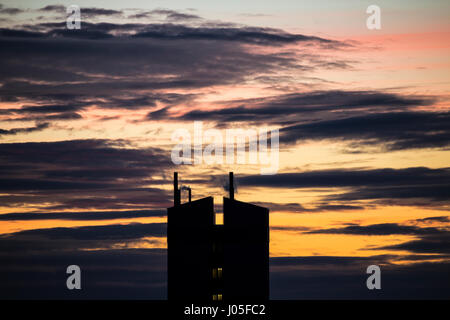 Quorn Foods factory fermentation tower at Billingham near Middlesbrough ...
