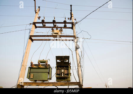 Electric transformer tower, pushkar, rajasthan, india, asia Stock Photo ...