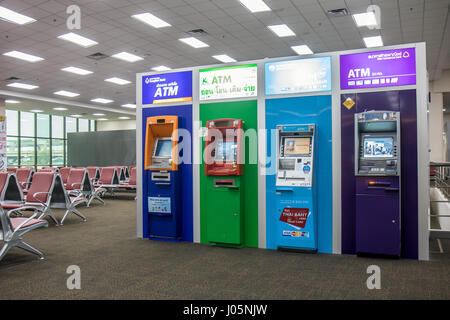line of colorful ATM in the lobby Stock Photo - Alamy