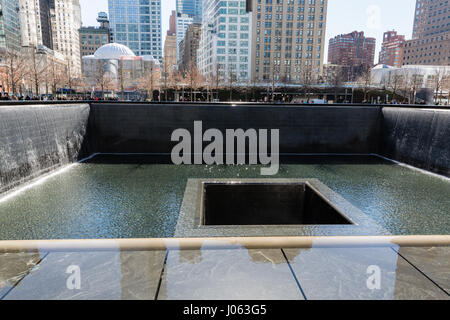 The Ground Zero memorial at the site of the Twin Towers World Trade ...