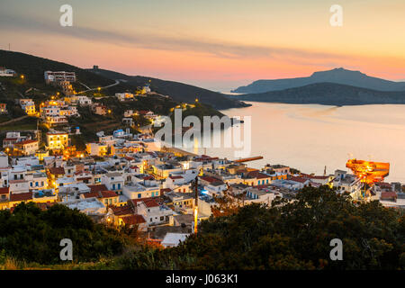View of the main village of Fourni island, Greece Stock Photo - Alamy