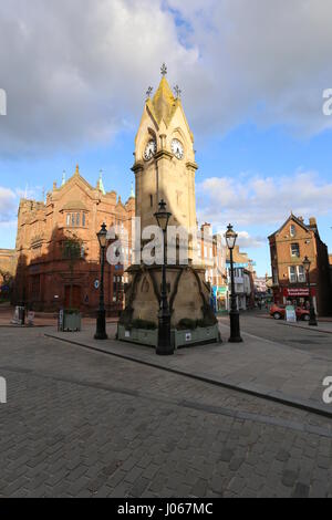 Penrith, Cumbria, England. Victorian Clock Tower in the Market Square ...
