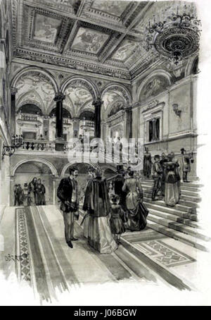 This image shows a Hungarian interior design scene from 1877, known as ...