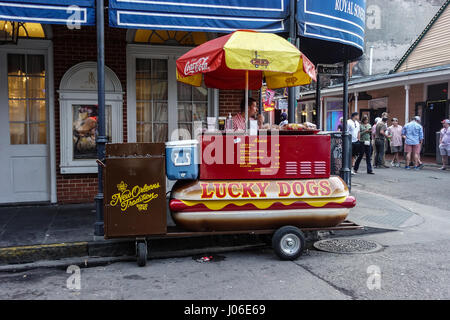 LUCKY DOGS HOT DOG STAND on BOURBON STREET in the FRENCH QUARTER NEW ...