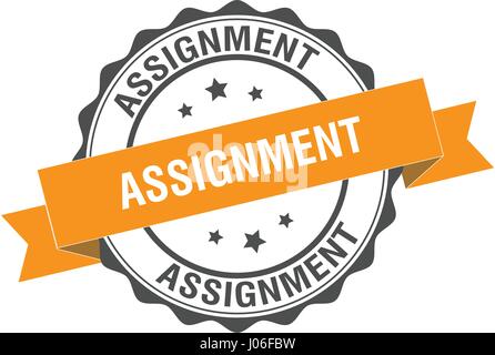 assignment sign. assignment round ribbon sticker. assignment tag Stock ...