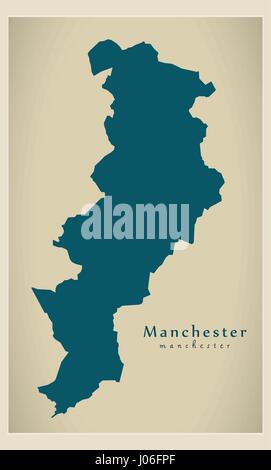 greater manchester administrative and district vector map Stock Vector ...