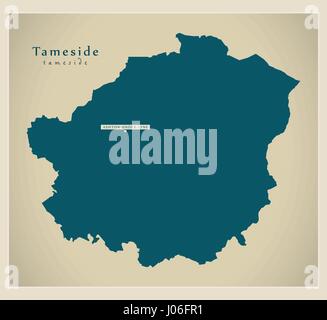 greater manchester administrative and district vector map Stock Vector ...